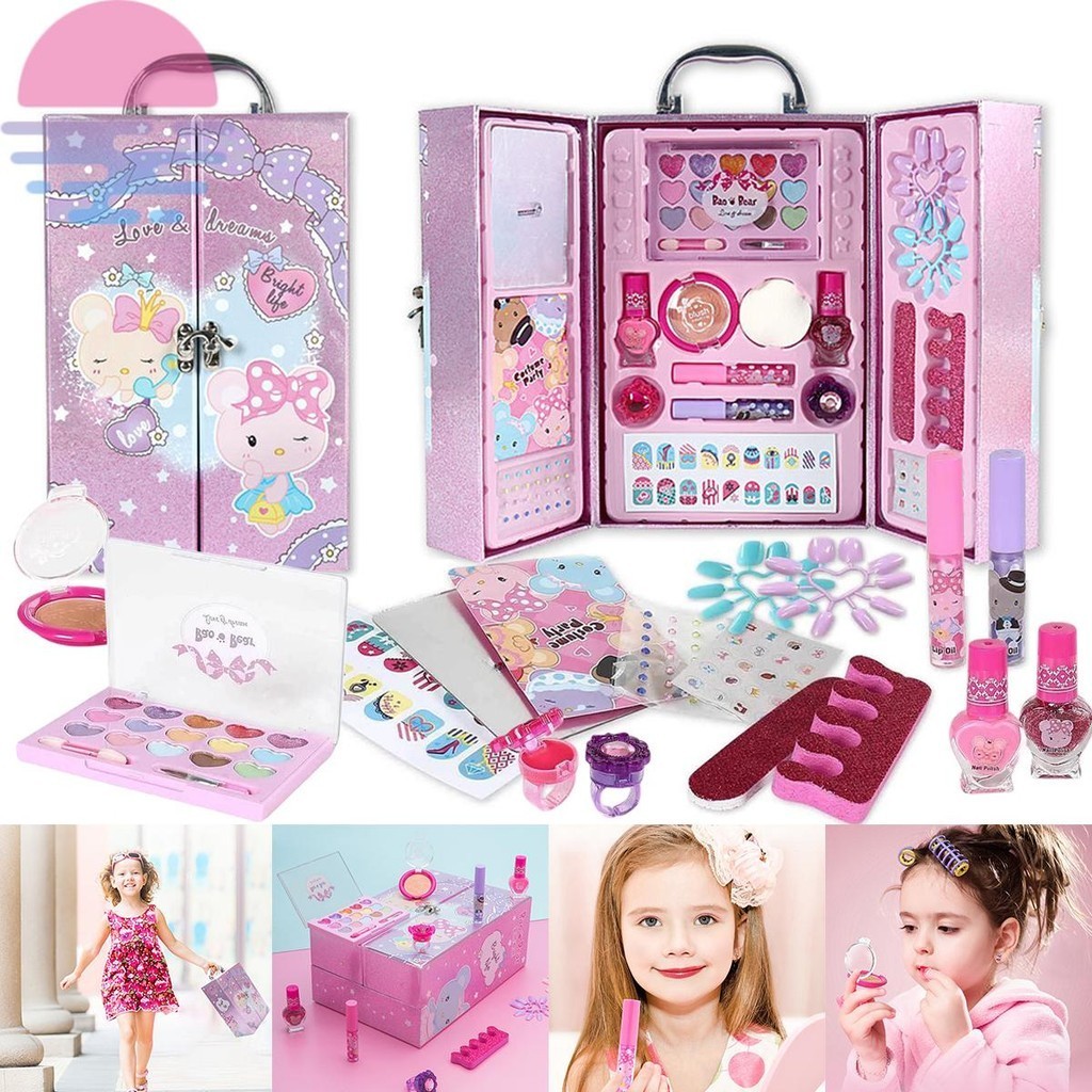 Kids Makeup Toy Kit Washable Kids Makeup Beauty Toy Set with Portable ...