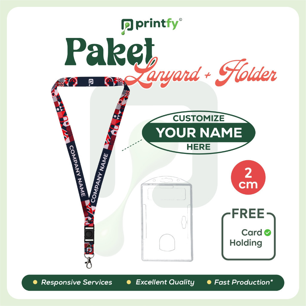Custom Lanyard Strap 2cm Printed 2 Sides + Frame / Custom Premium ID ...
