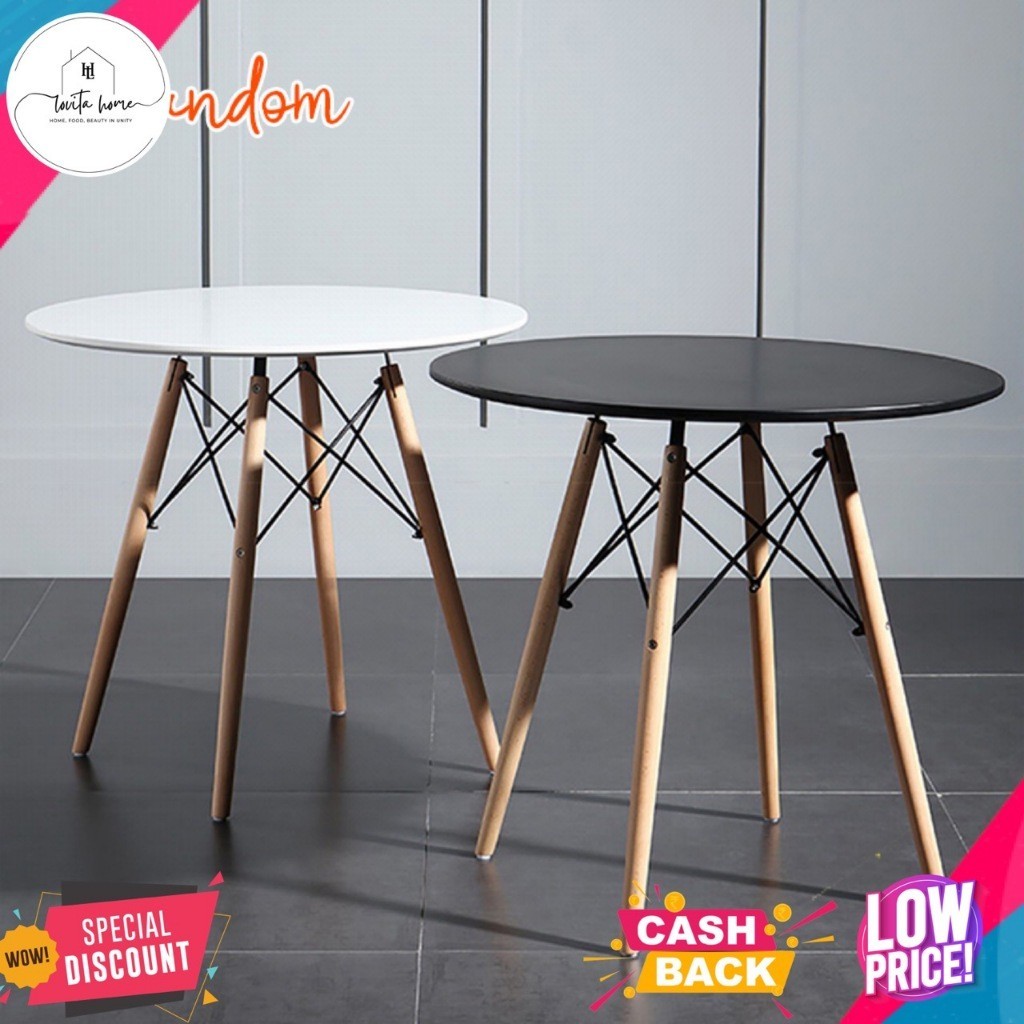 Minimalist Round Dining Table / Coffee Table / Cafe Table Dining Table ...