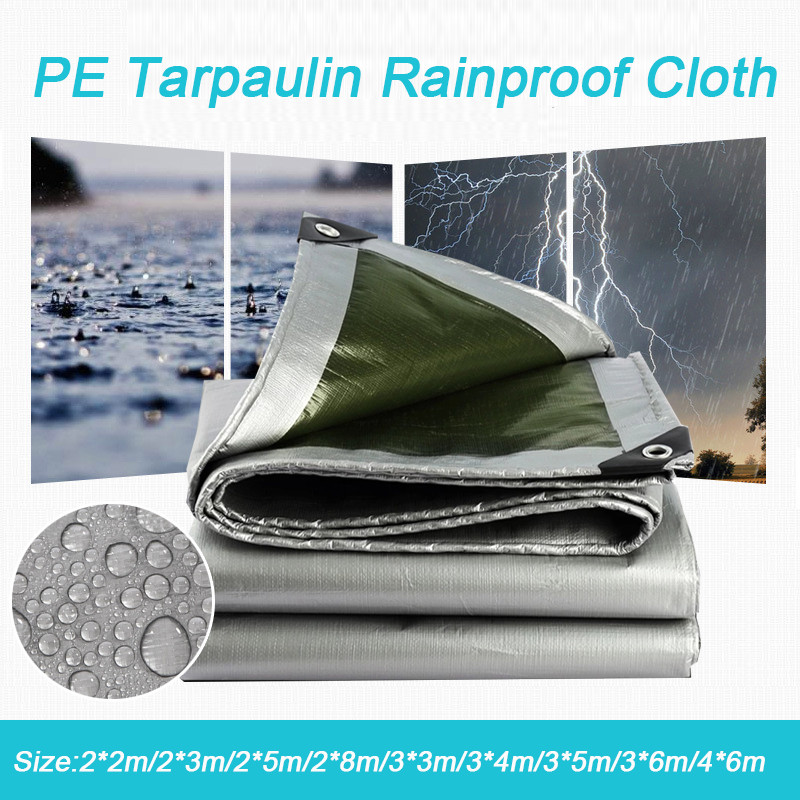 Silver Sun Shade Tarps Tarpaulin Canvas Canopy Waterproof Outdoor ...