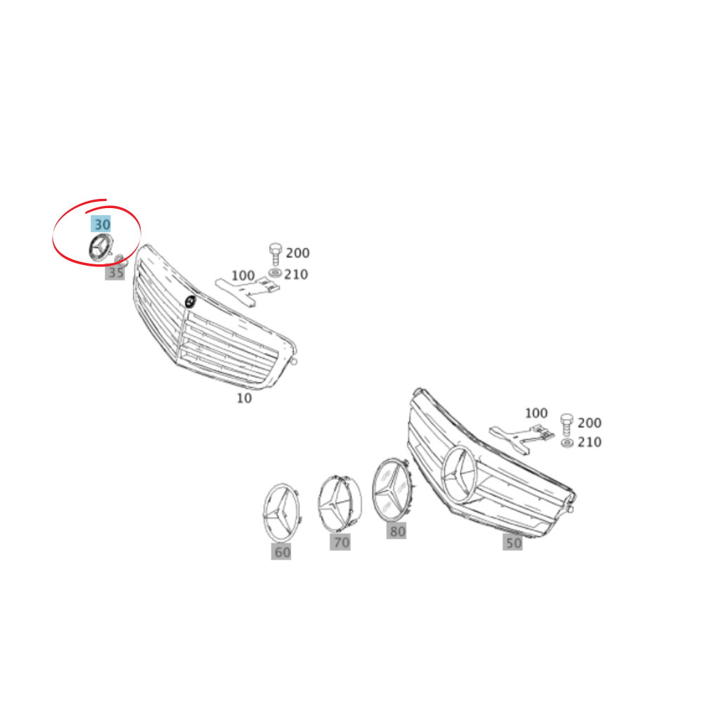 Original Mercedes Benz Front Grille Badge Logo W204 2048170316 | Shopee ...