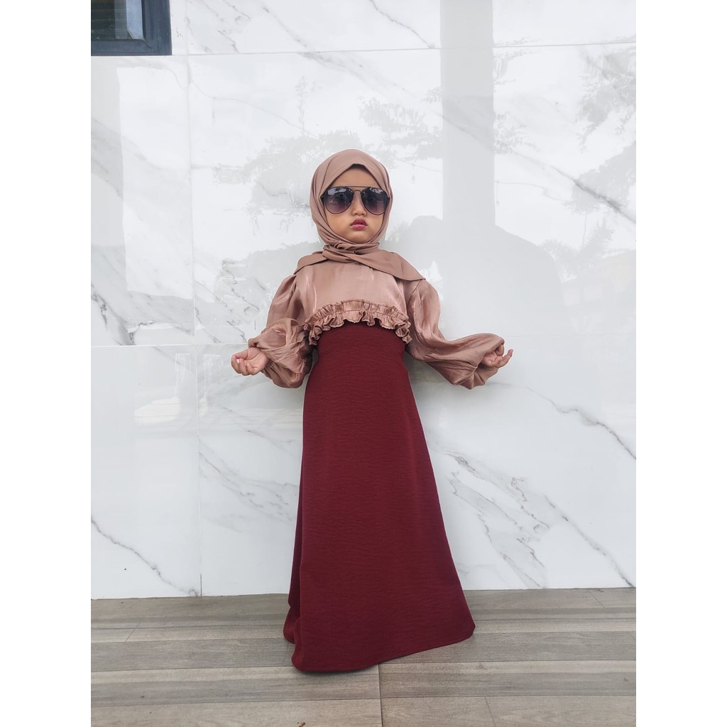 Gamis Girls DRESS SHIMMER SILK MIX Tille AIRFLOW 1-8 Years Can COUPLE ...