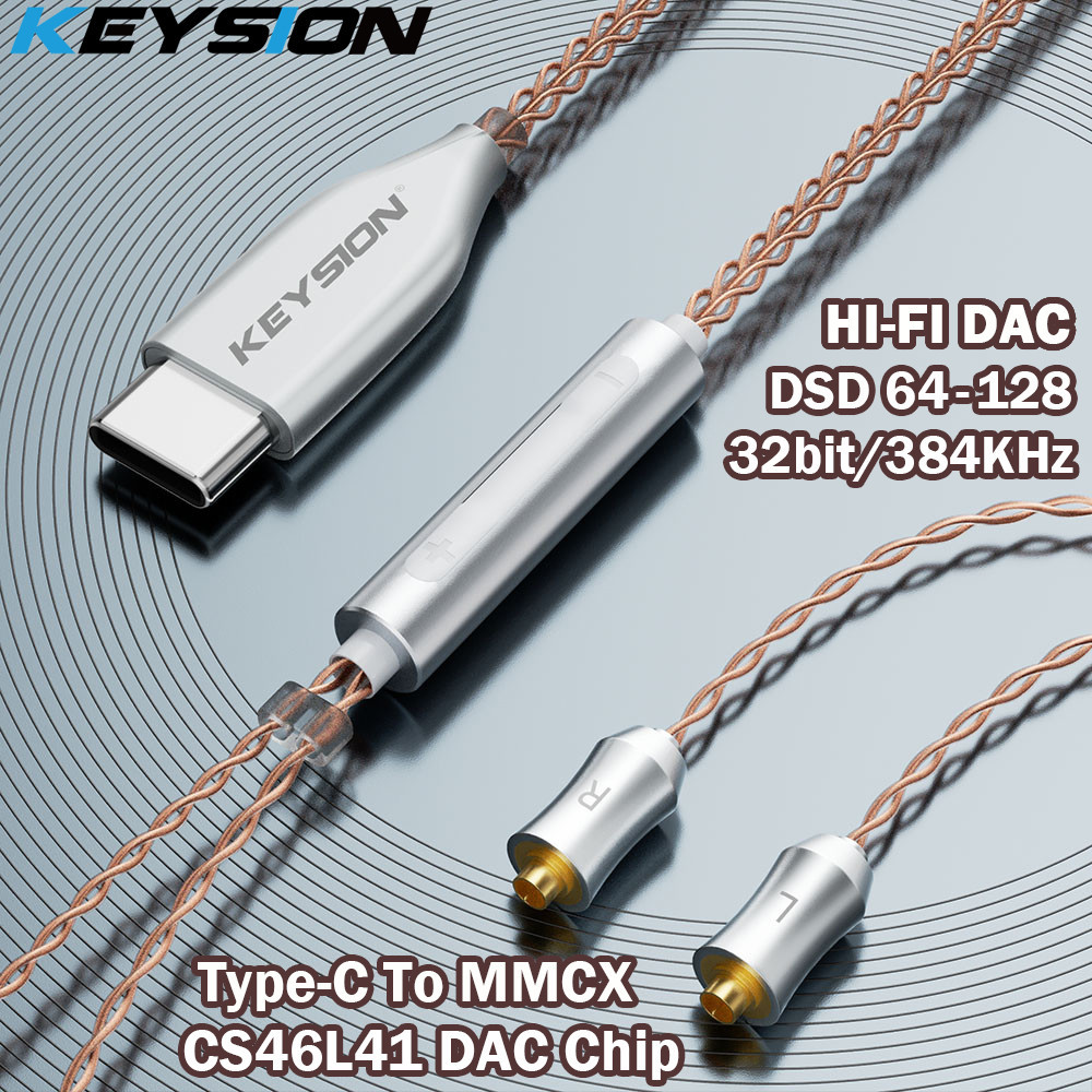 KEYSION Type-C to MMCX Earphone Cable DSD128 HIFI DAC Audio Decoding ...