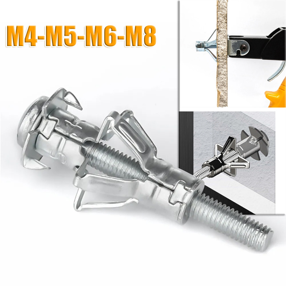 New 10Pcs M4 M5 M6 M8 Hollow Wall Anchors Metal Cavity Plasterboard ...