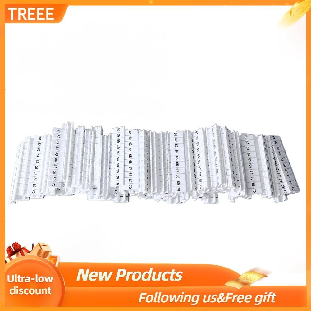 Treee 100PCS UK3N Terminal Marker Labels Nylon Block Marking Strip ...