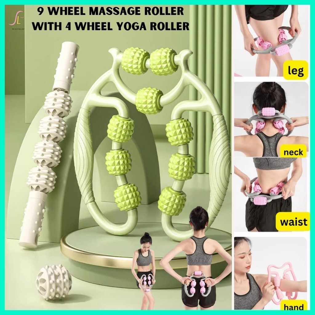 9 wheel massage with 4 yoga roller body massage foam roller body relax ...