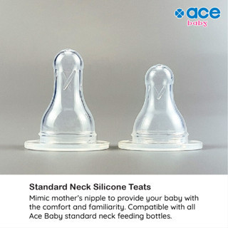 [1 Pcs] ACE BABY Standard Neck Silicone Teats / Anti Colic BPA Free ...