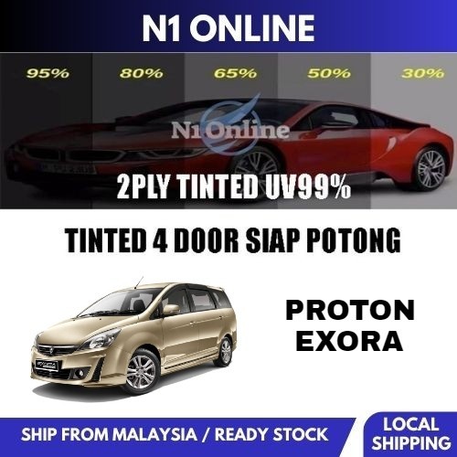 Proton Exora 4 Door Tinted 2PLY UV 99% Hitam(Gelap 30% 50% 65% 80% 95% ...
