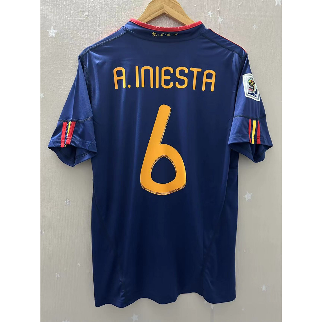 2010 Spain A.INIESTA RAMOS TORRES Top Quality Away Retro Football ...