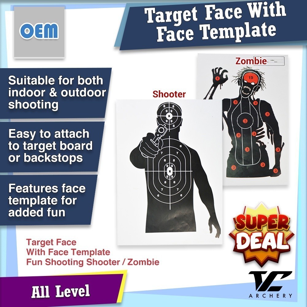 V Club Archery Target Face Target Paper - Face Template For Fun ...