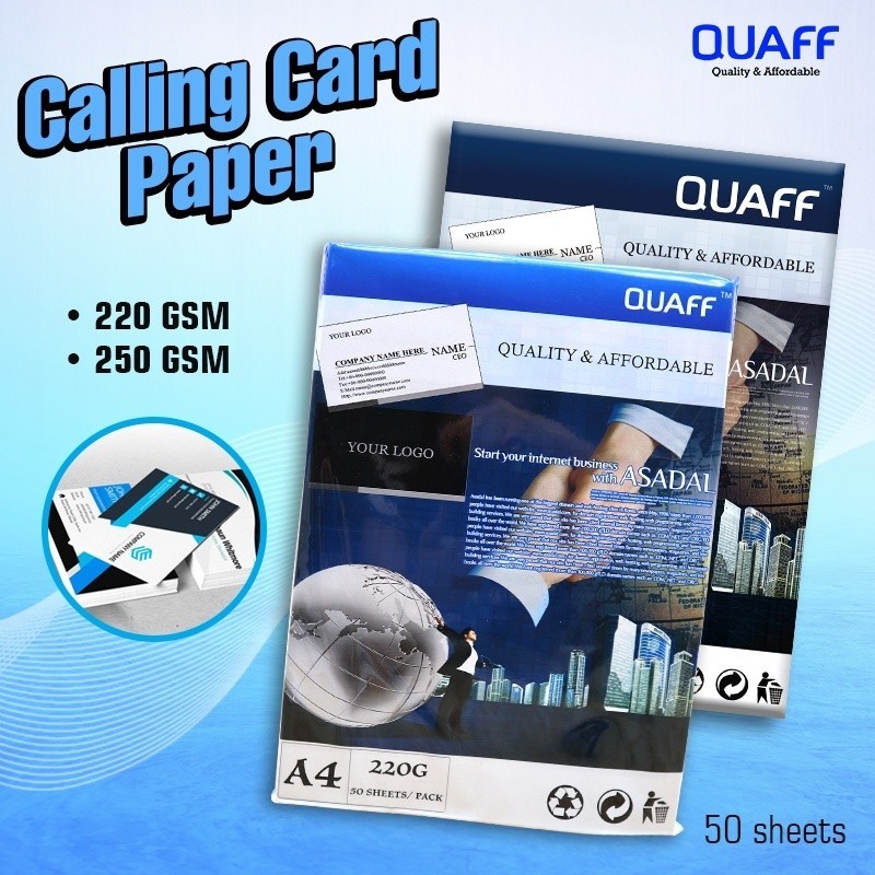 Quaff A4 Size Calling Card Paper Matte Double Sided 220gsm & 250gsm ...