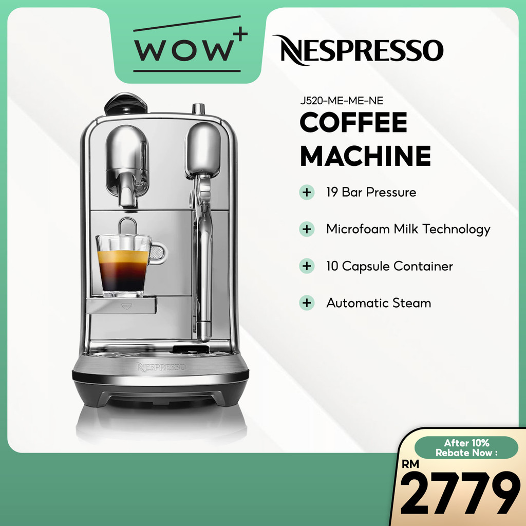 Nespresso J520-ME-ME-NE Coffee Machine - Stainless Steel, Featuring 19 ...