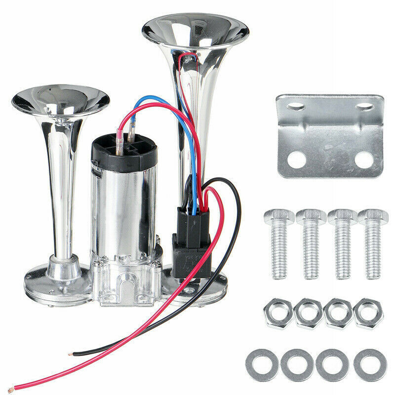 Eleganthome Dual Air Horn 12V 600DB High Decibels Electric Trumpet Kit ...