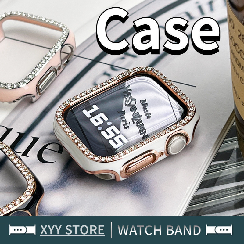 iWatch Gold Edge Diamond Case For Apple Watch Series 9 8 7 SE 6 5 4 3 2 ...