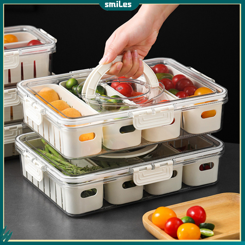 smiles| Snap-on Lid Snack Box Food-grade Plastic Storage Box Large ...