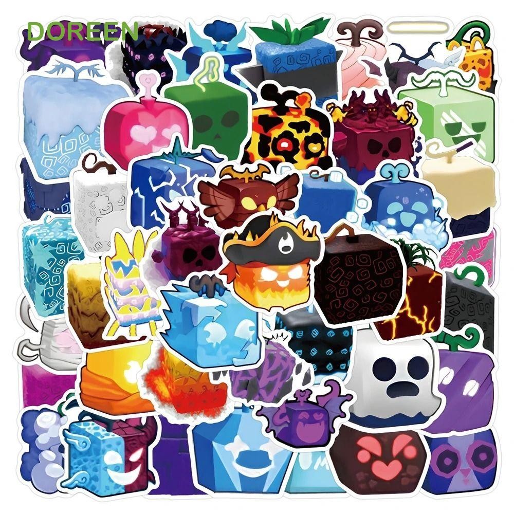 DOREEN 54pcs Blox Fruits Stickers, Paper Blox Fruits Blox Fruits ...