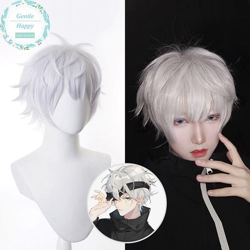 GentleHappy Anime Jujutsu Kaisen Gojo Satoru Cosplay Wigs Short Heat ...