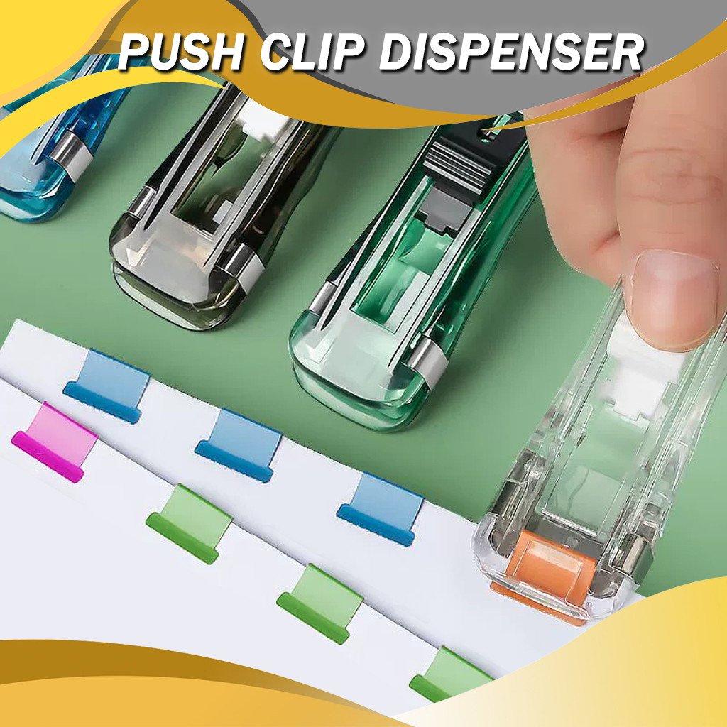 YC Portable Handheld Paper Clam Push Clip Dispenser Large Size Fast ...