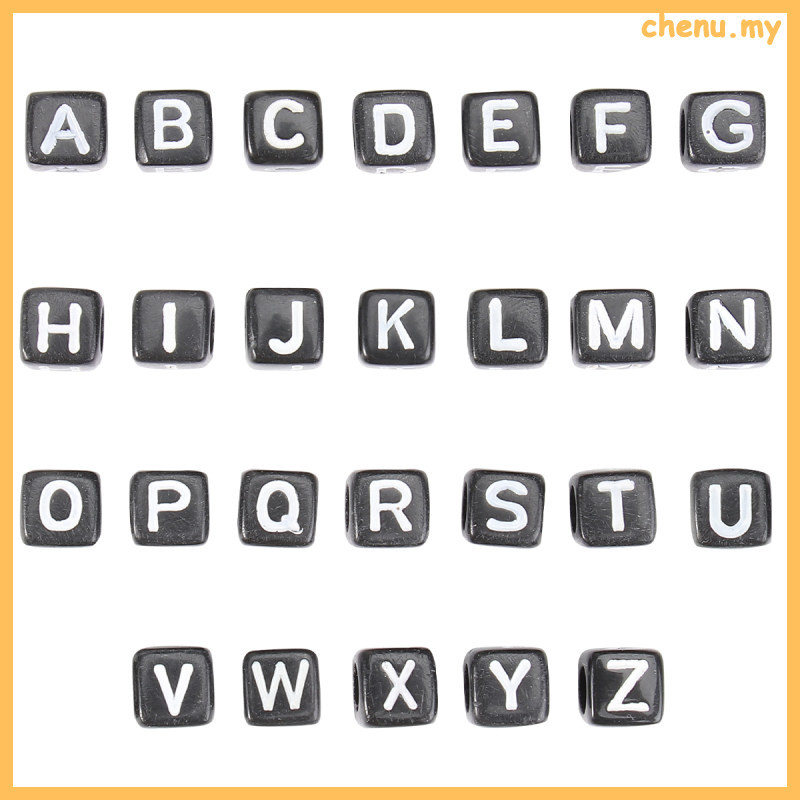 Toy Jewelry Beads Alphabet Square Letter Educational English Glitter ...