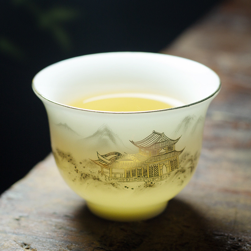 [Pin Ming Cup] Cawan teh mewah porselin jed lemak kambing, cawan teh ...