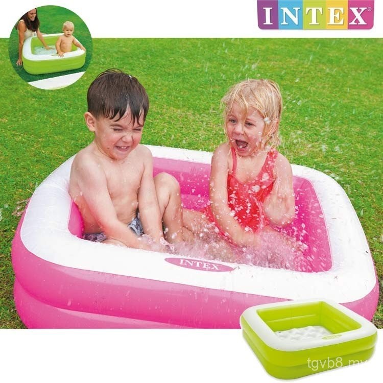 Genuine INTEX-57100 Square Luxury Baby Inflatable Pool Infant Bathtub ...