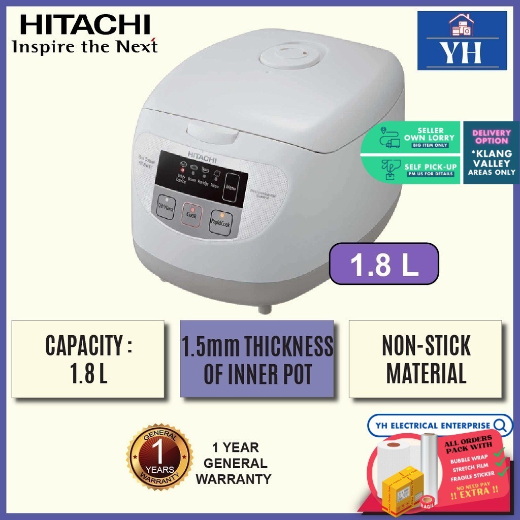 Hitachi 1.8L Non-stick Coating Inner Pot Microcomputer Rice Cooker - RZ ...
