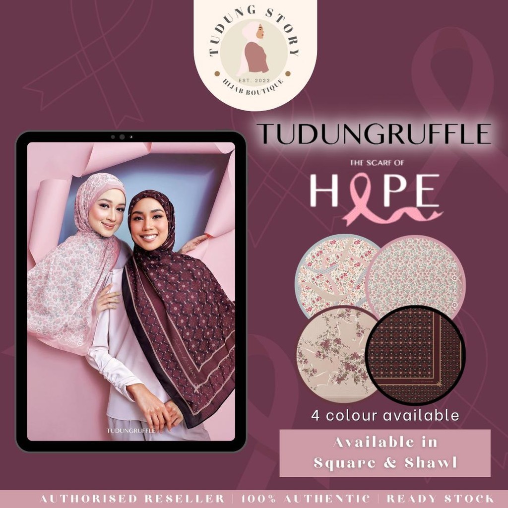 Tudung Ruffle THE SCARF OF HOPE Printed Cotton Collection + Free ...