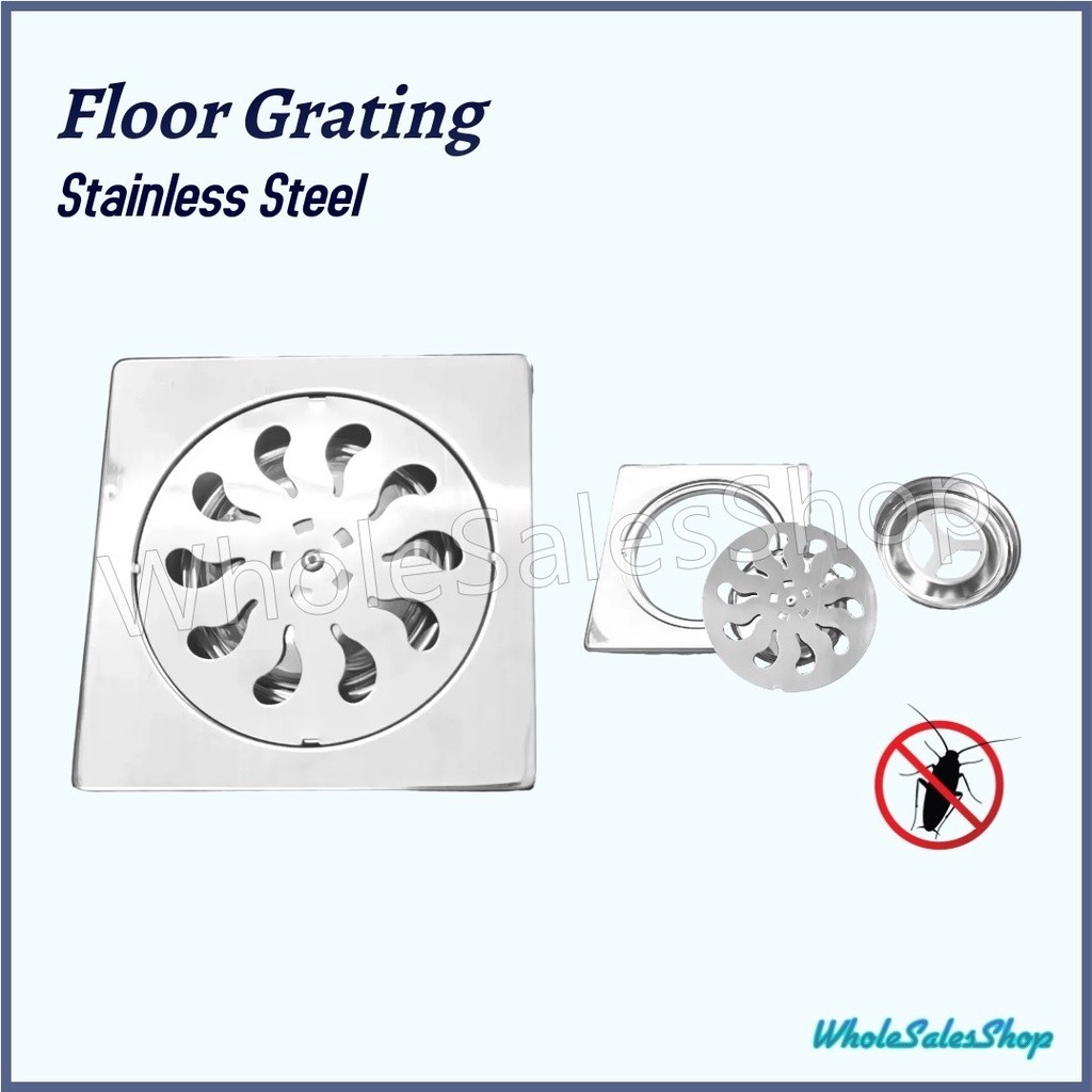 4" / 6" Stainless Steel Floor Trap Grating S/S Drain Cover Waste Trap W ...
