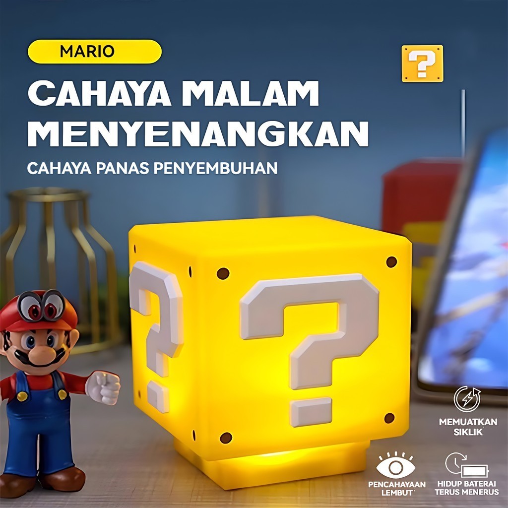 Super Mario LED Touch Light USB Charging Question Mark Night Light ...