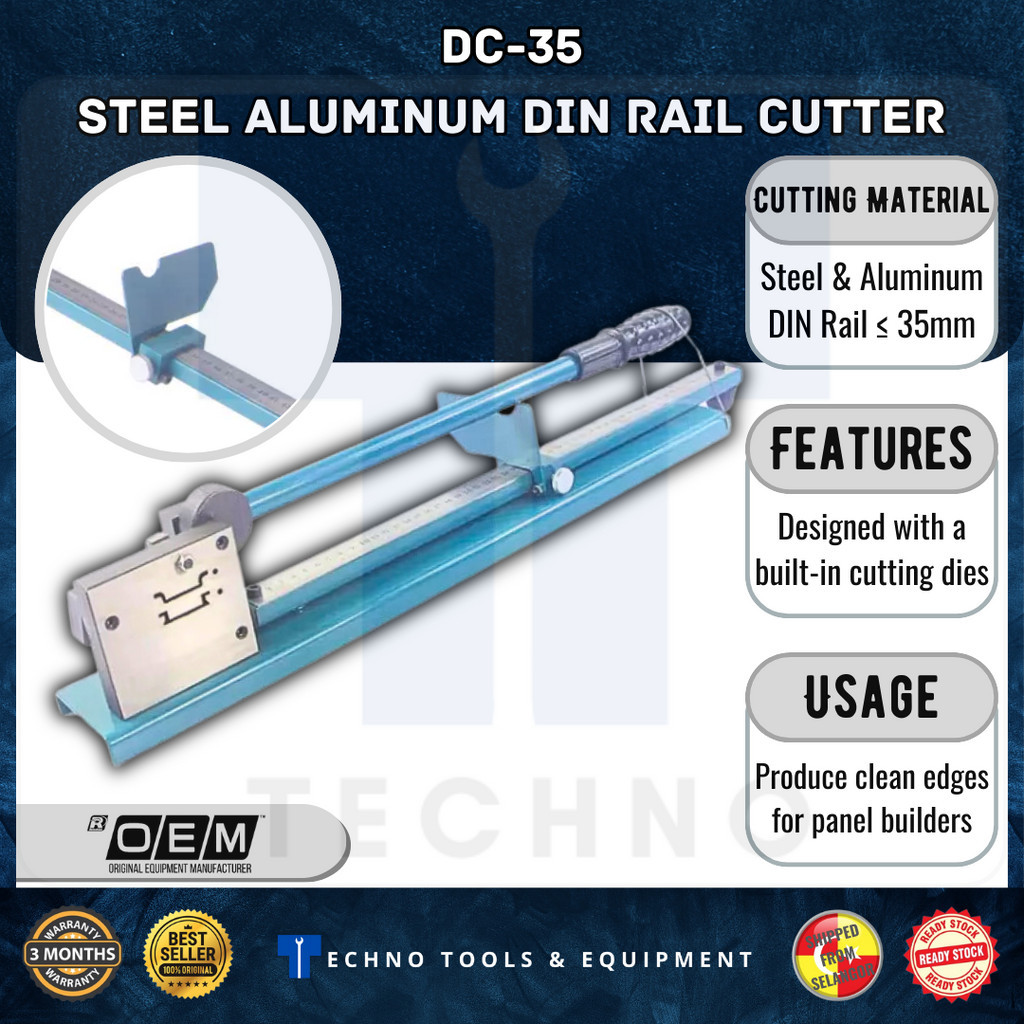 DIN Rail Cutter Tool With Ruler for Steel and Aluminium Material , DC ...