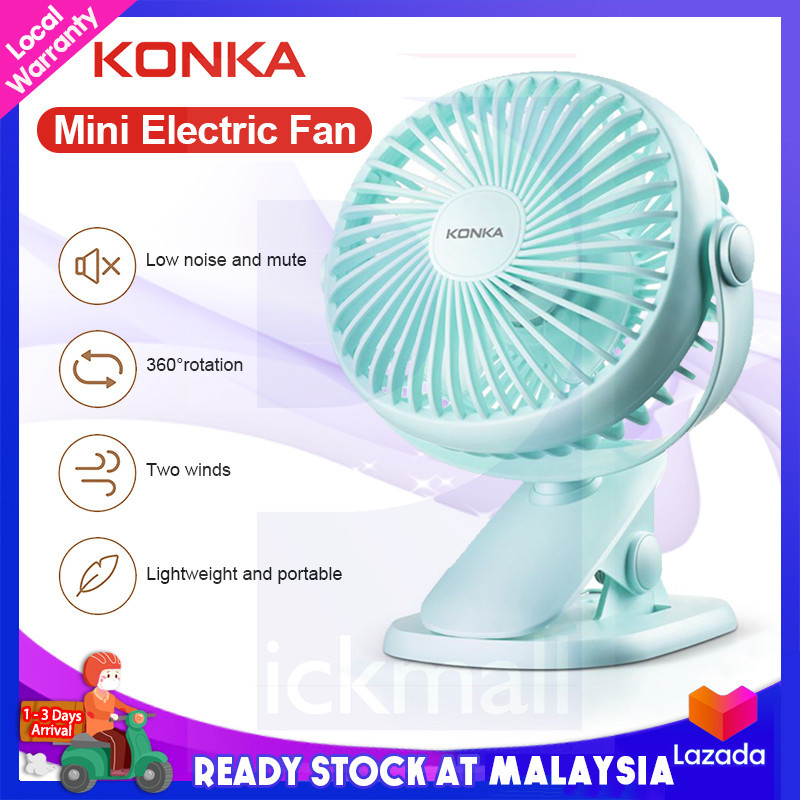 Local Stock KONKA Mini Desk Fan USB Fan Rechargeable Fan Fashion 2 ...