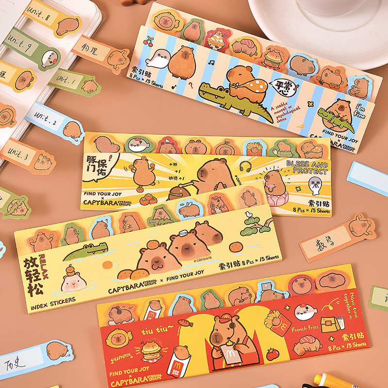 Capybara Companions: Elementary Student Index Tabs & Multi-Use Sticky ...