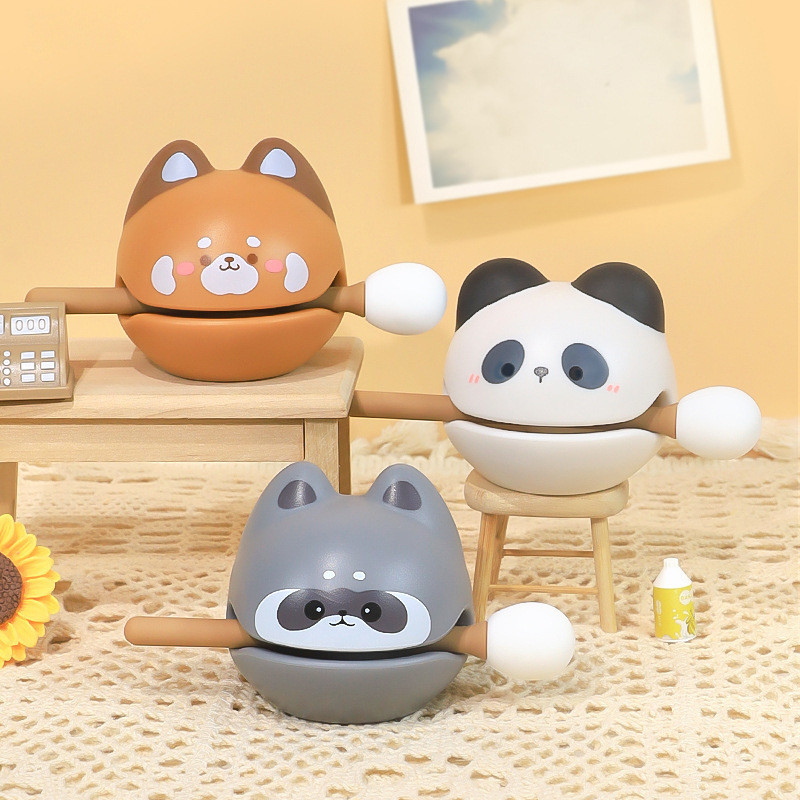 Creative Leopard Cat Relieves Stress Small Wooden Fish Toy Stabilizes ...