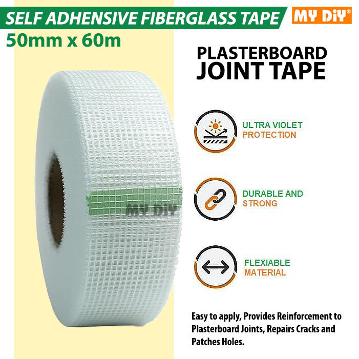 Discoutn !!! 50MM x 60M SELF ADHESIVE FIBERGLASS JOINT TAPE MESH TAPE ...