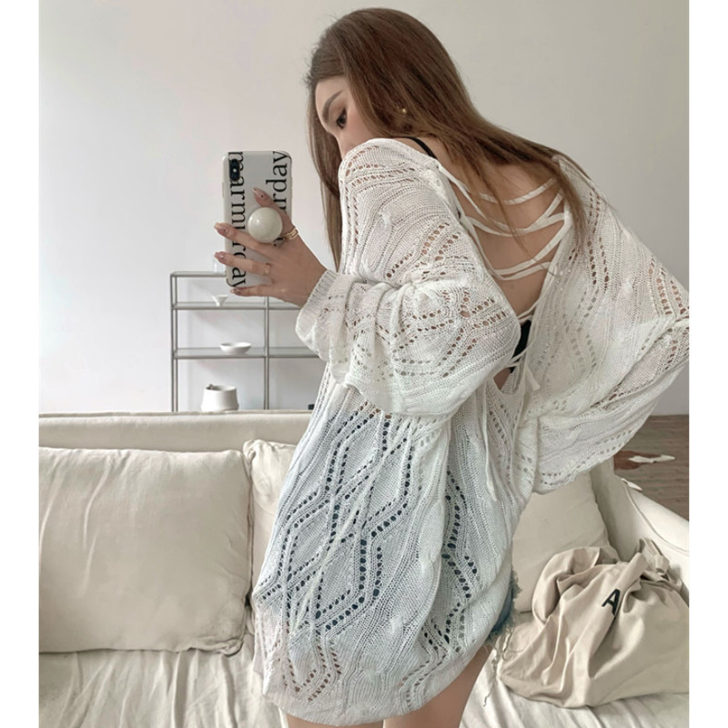 SUXI - Sexy Backless Fashion Casual Thin Korean Style Loose Long ...