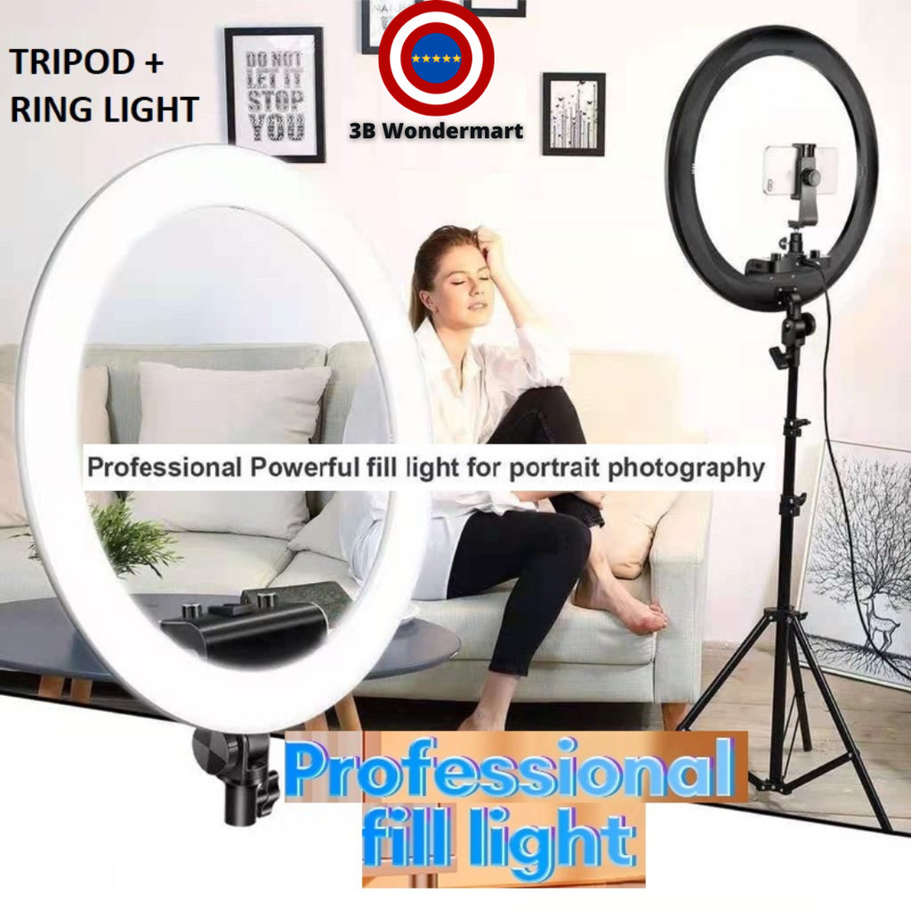 26cm Selfie LED Ring Light And 2.1 Meter Tripod Stand With Phone Holder ...