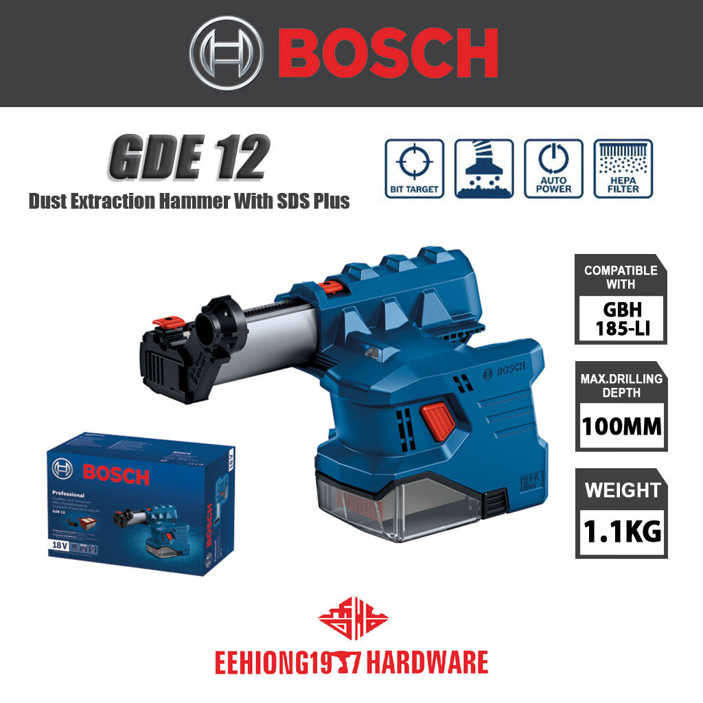 BOSCH 18V GDE 12 GDE12 Professional Cordless Dust Exctraction Hammer ...