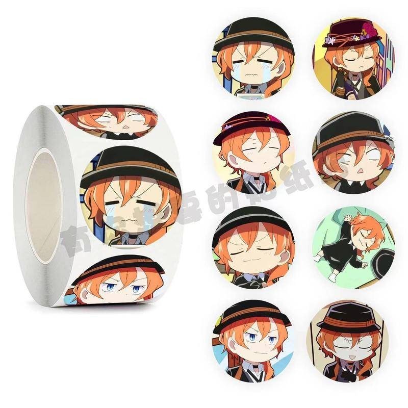 500Pcs/Roll Bungou Stray Dogs Dazai Osamu Nakajima Atsushi Nakahara ...