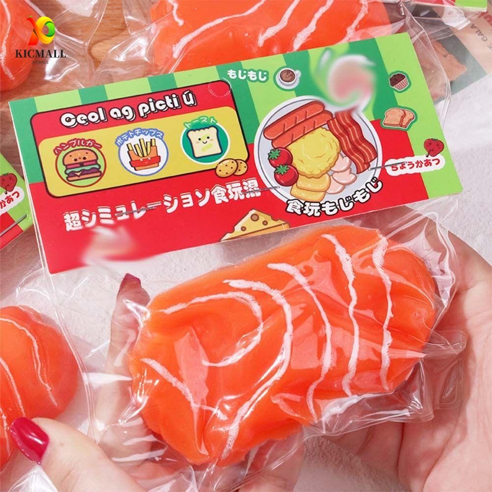 KICMALL Simulated Fruit Squeeze Toys, Salmon Rice Ball Pinch ...