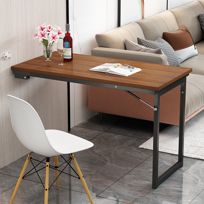 Solid Wood Wall Hanging Folding Dining Table Simple Wall Folding Table ...