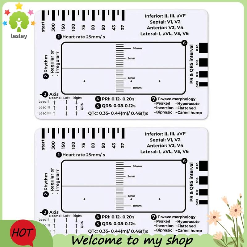 【lesley】2pcs ECG 7 Step Ruler,ECG 7 Step Ruler for ECG/EKG ...