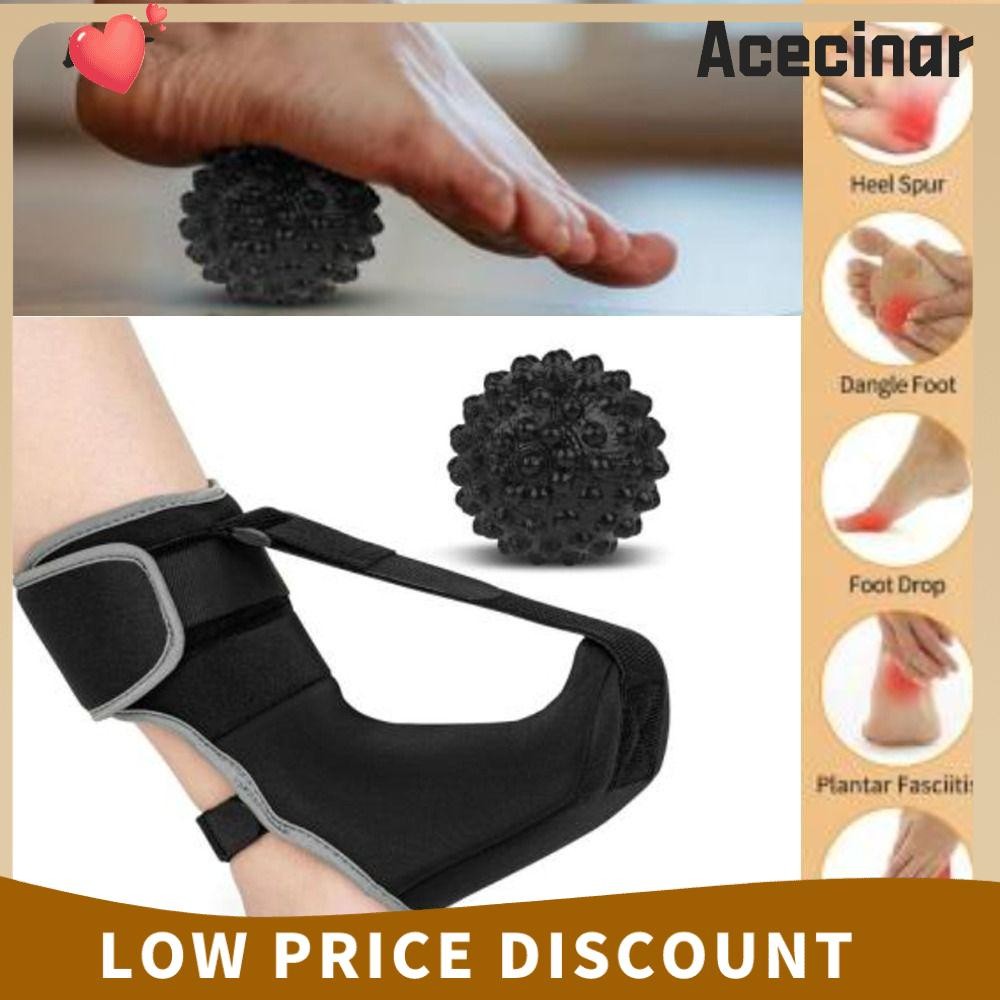 ACECINAR Plantar Fasciitis Night Splint Sock, with Massage Ball Stretching and Relaxing the ...