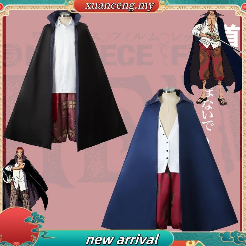 AG ONE PIECE Shanks Cosplay Long Sleeve Shirt Cloak Pants Costume Set ...