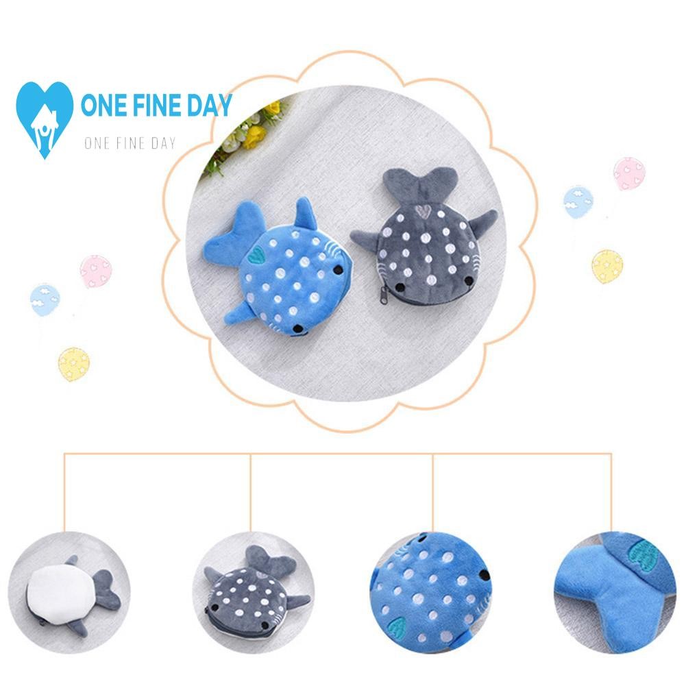 Cartoon Cute Whale Shark Coin Purse Kawaii Wallet Portable Key ...
