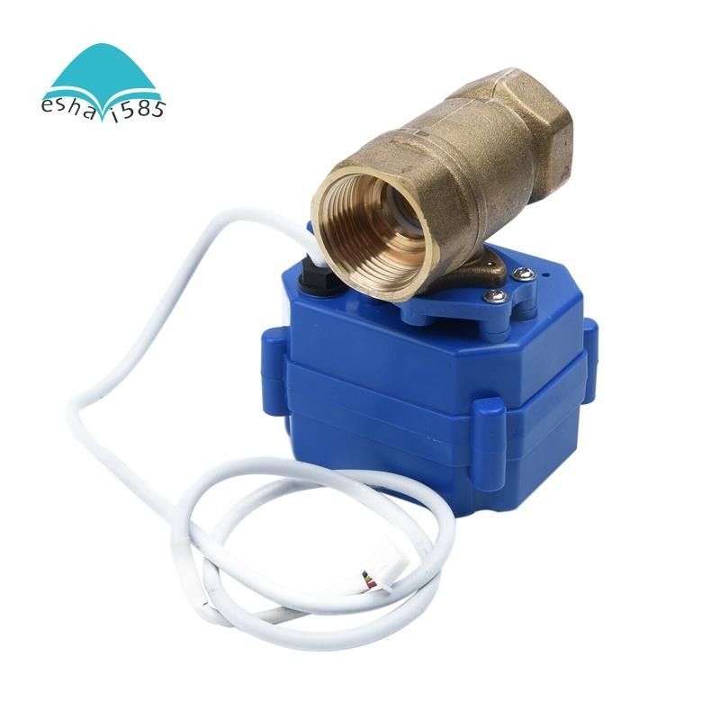 DN20 G3/4 Brass Electric Motorized Ball Valve 12V DC, 3 Wire Setup 2 ...