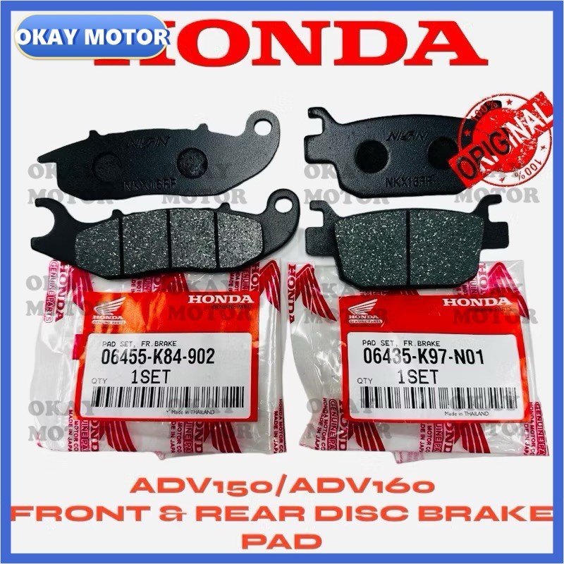 Original NISSIN thailand HONDA DISC BRAKE PAD FRONT REAR ADV150 ADV160 ADV 150 /160 disc pad ...