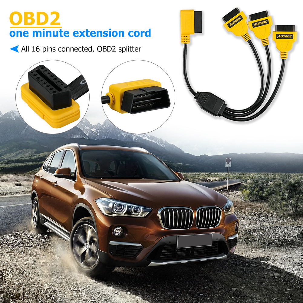 OBD2 Y Splitter Cable 50cm 1 to 3 Converter Adapter Extension Cord ...
