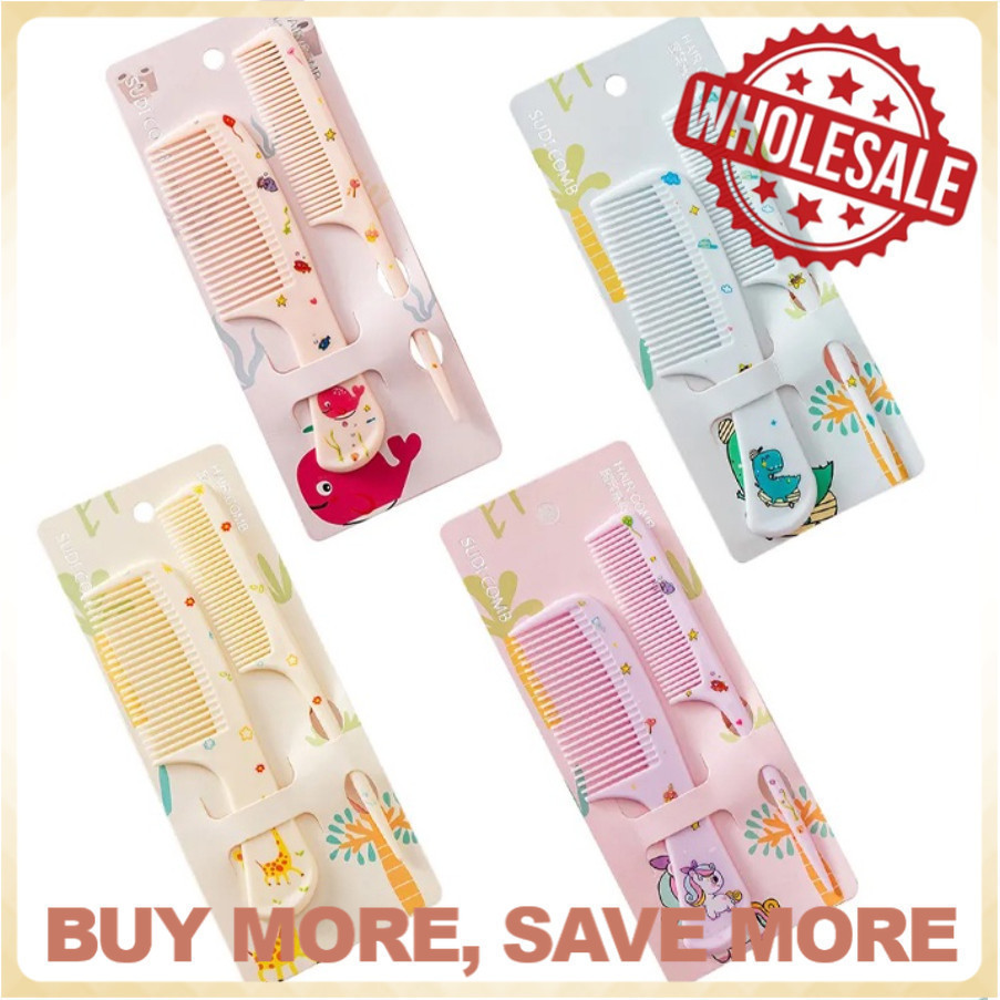 [Ready Stock] 𝟮𝗣𝗖𝗦 / 𝗦𝗘𝗧 Cute Cartoon Hair Comb Adult Kids Hairbrush ...