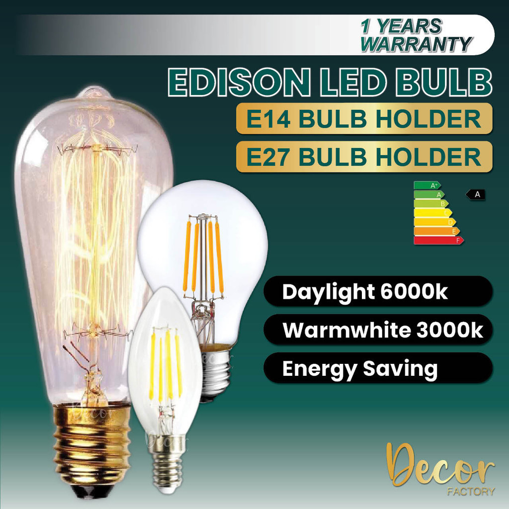 LED Candle Bulb LED Edison Filament Bulb Warmwhite Daylight Edison Bulb ...