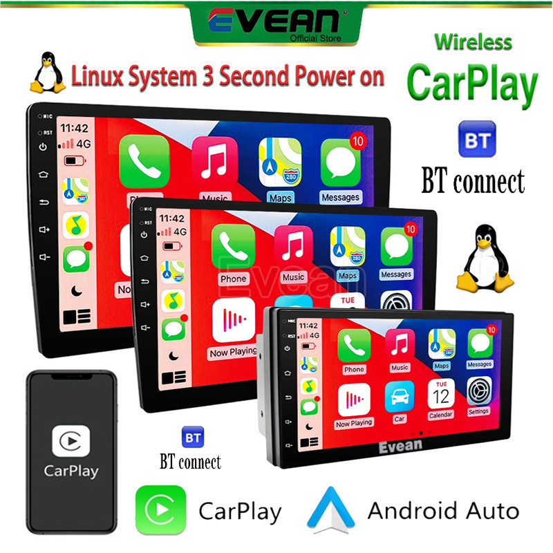 [3 Seconds on]7/9/10" Inch Linux Car Radio Stereo 2 DIN Bluetooth ...